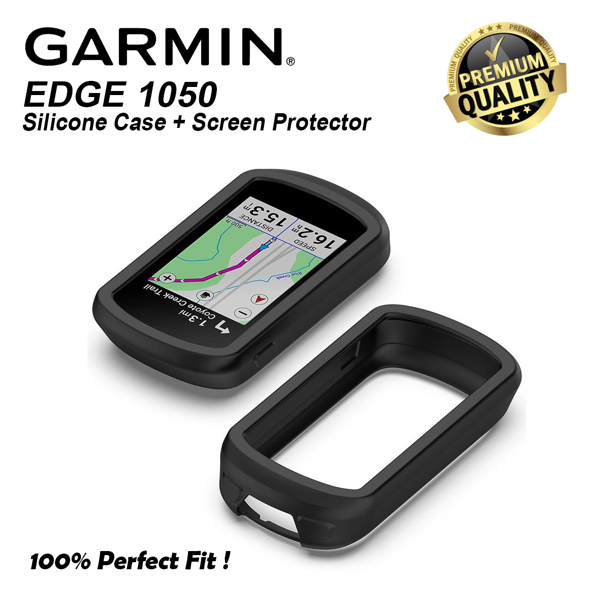 GARMIN EDGE 1050 Silicone Case + Screen Protector Bike Computer Meter ...