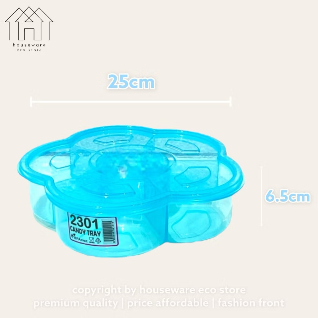 6 Comp Flower Shape Container | Lunch Box Candy Snacks Tray Bekas Kuih ...