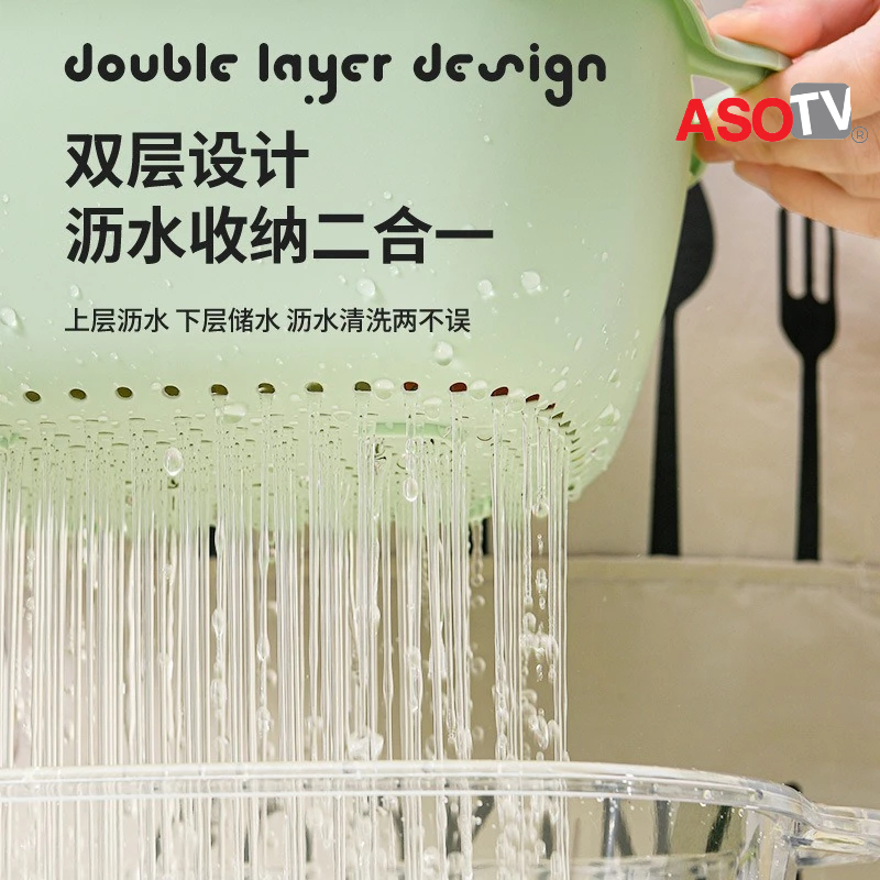 ASOTV® PET 8 in 1 Vegetables Washing Bowl Drain Basket Strainer Bakul ...