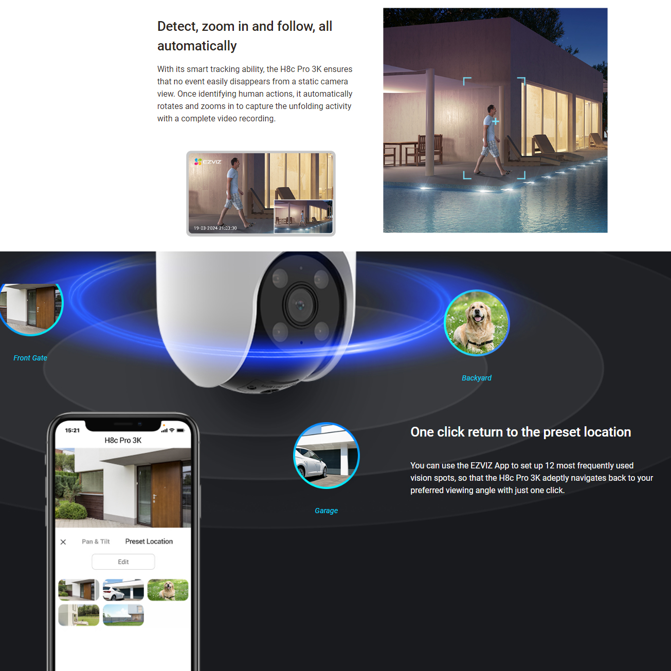 EZVIZ H8C Pro 5MP 8MP Outdoor Wifi IP Camera Water Rain Dust Proof CCTV ...