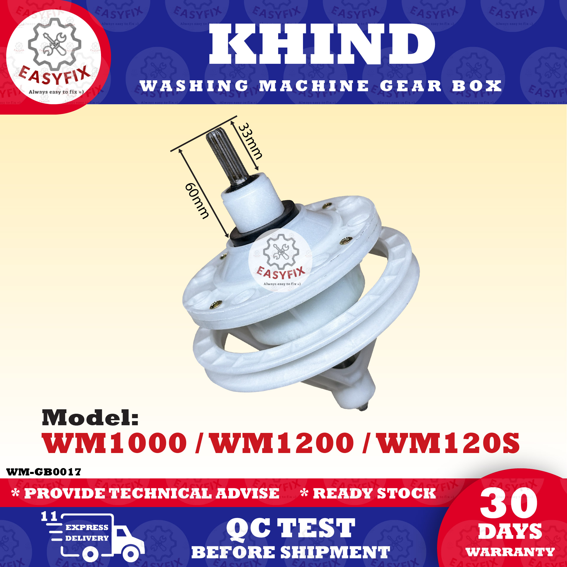 WM1000 / WM1200 / WM120S KHIND WASHING MACHINE SEMU-AUTO GEARBOX GEAR BOX WM-1000 WM-1200 WM ...