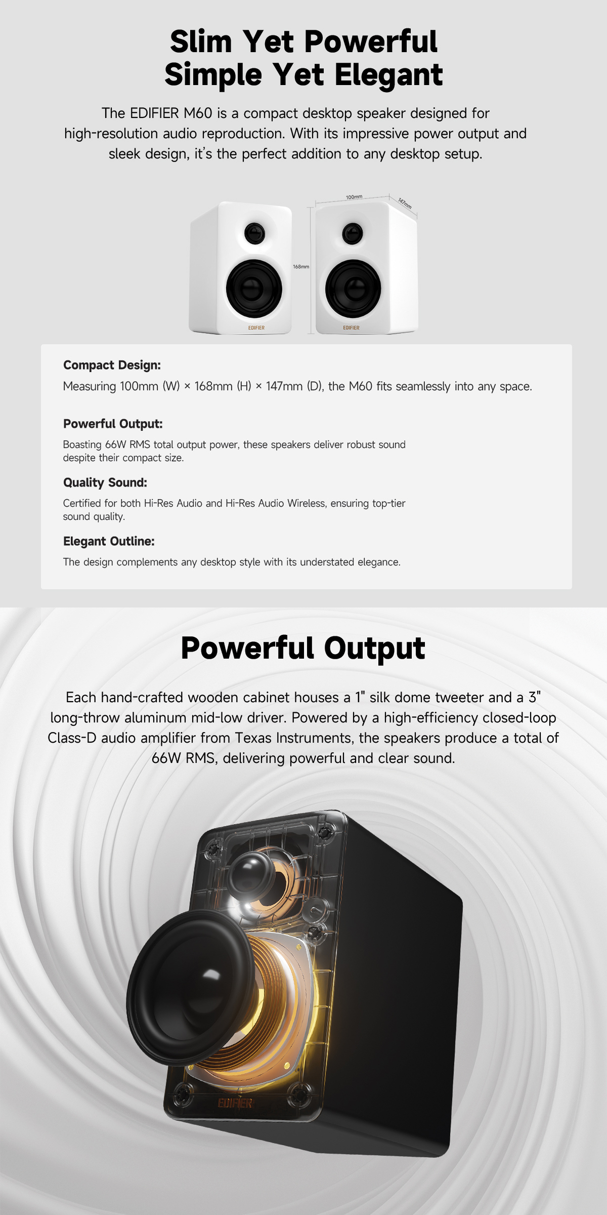 Edifier M60 Compact 2.0 Multimedia PC Speaker works with EDIFIER ConneX ...