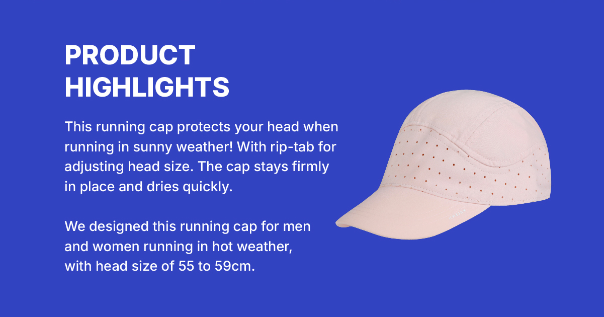 Decathlon Adult Adjustable Jogging Running Cap UV Protection ...