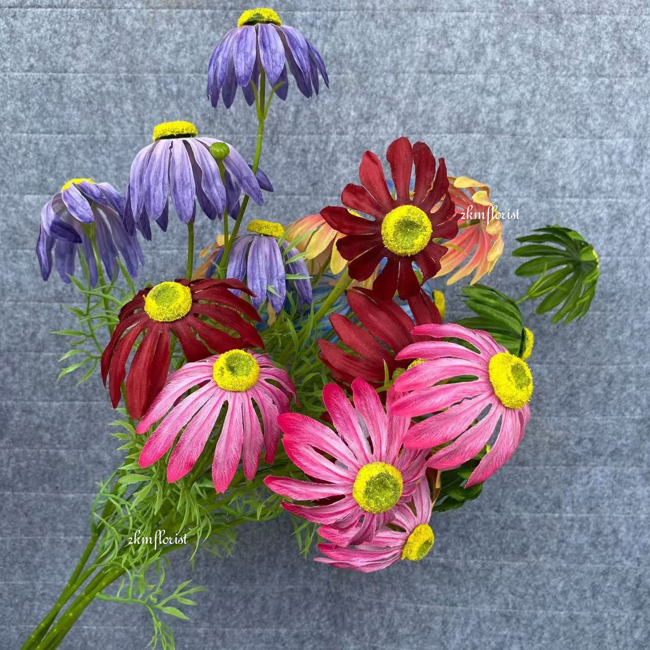 (4HEADS) CONEFLOWER Artificial Flower Bunga Plant Fake Orchid Silk ...