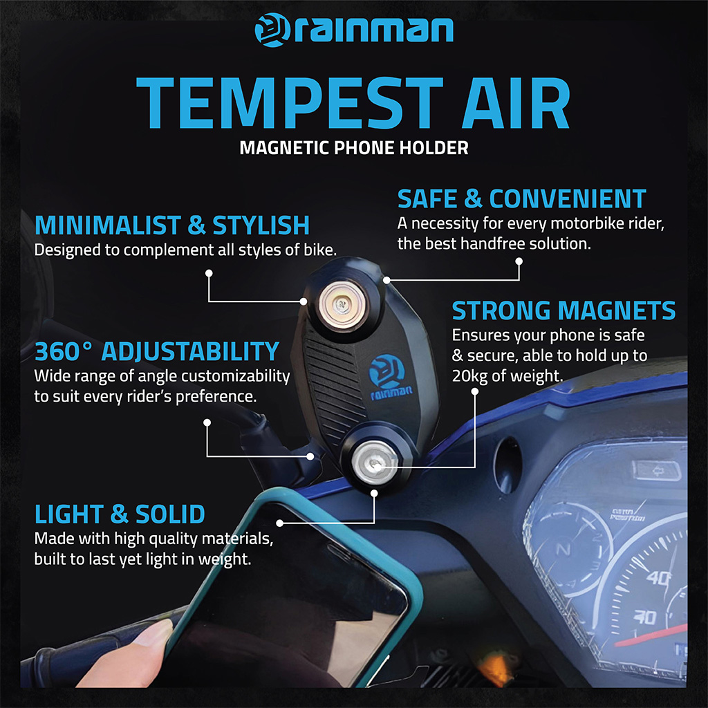 RAINMAN Tempest Air Strong Magnetic Phone Holder for Motorcycles ...