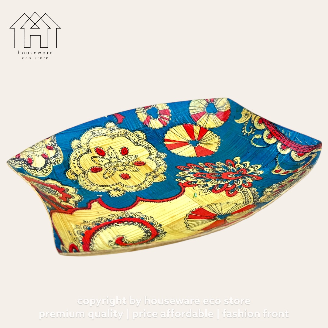 Bamboo Wooden Plate Tray Rectangular Plate Bamboo Dinner Plate Pinggan ...