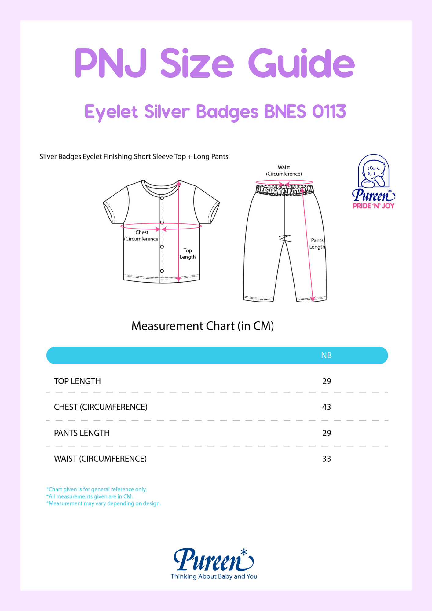 Pureen Eyelet Silver Badges Baby Clothing Sets | Shopee Malaysia