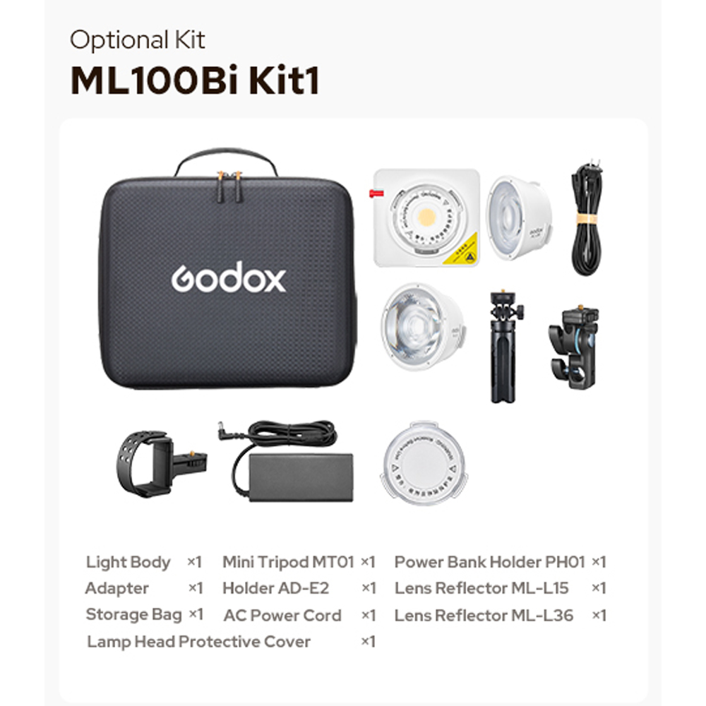 Godox ML100Bi ML100 BI Bi-Color Portable LED Light outdoor and indoor (2800-6500K CCT) (Orignal ...