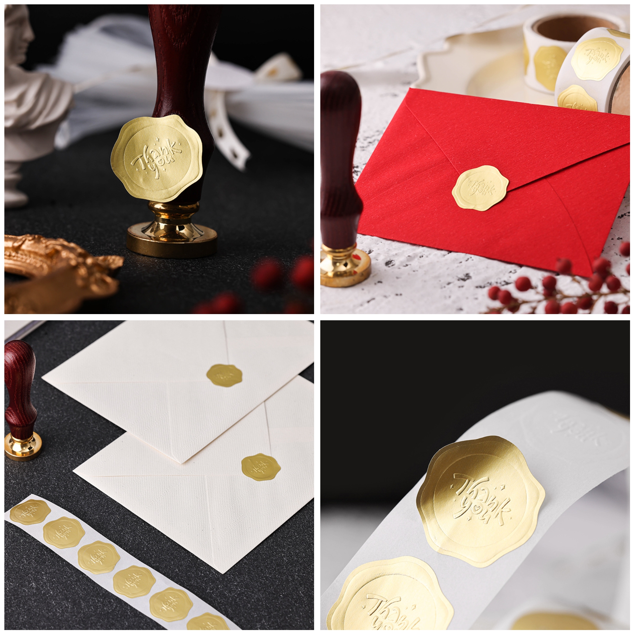 INS Thank You For Your Order Stickers Kraft Paper Gift Wrapping Parcel ...