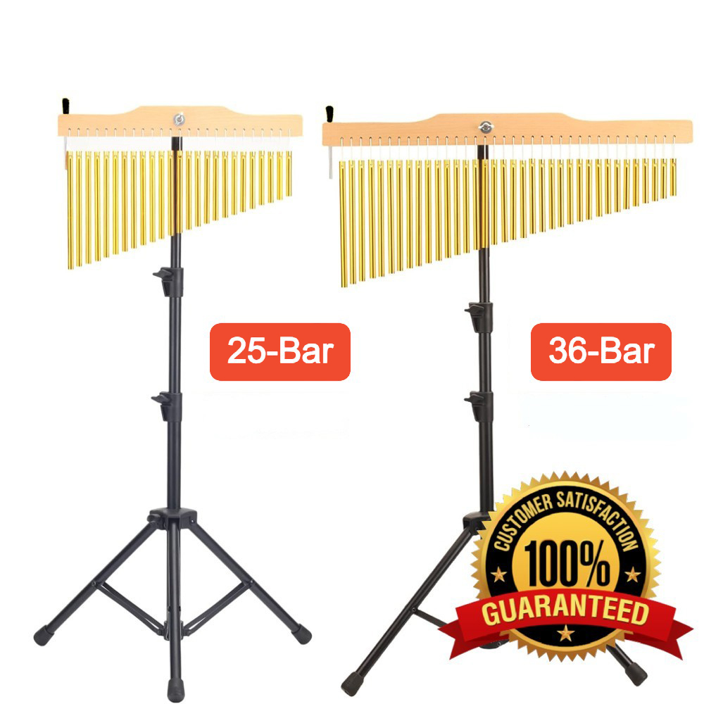 25 / 36 Tones Chime with Tripod Stand Single Row Metal Solid Bar Chimes ...
