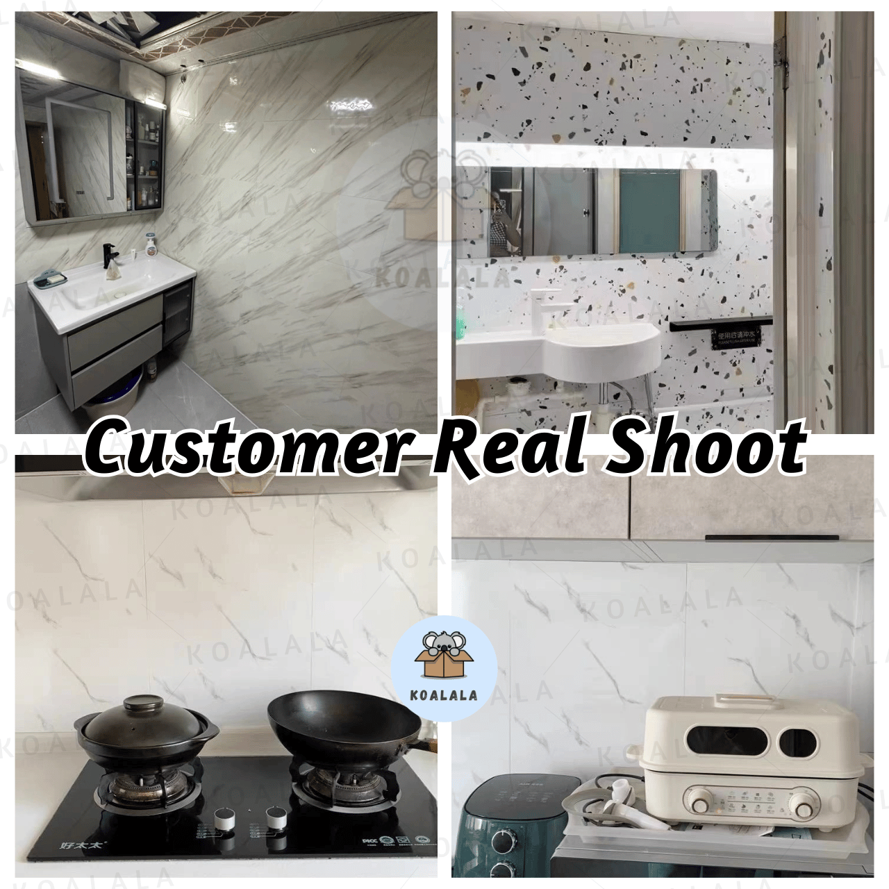 Kitchen Wall Sticker Paper Dinding Bathroom Wallpaper Waterproof Tile ...