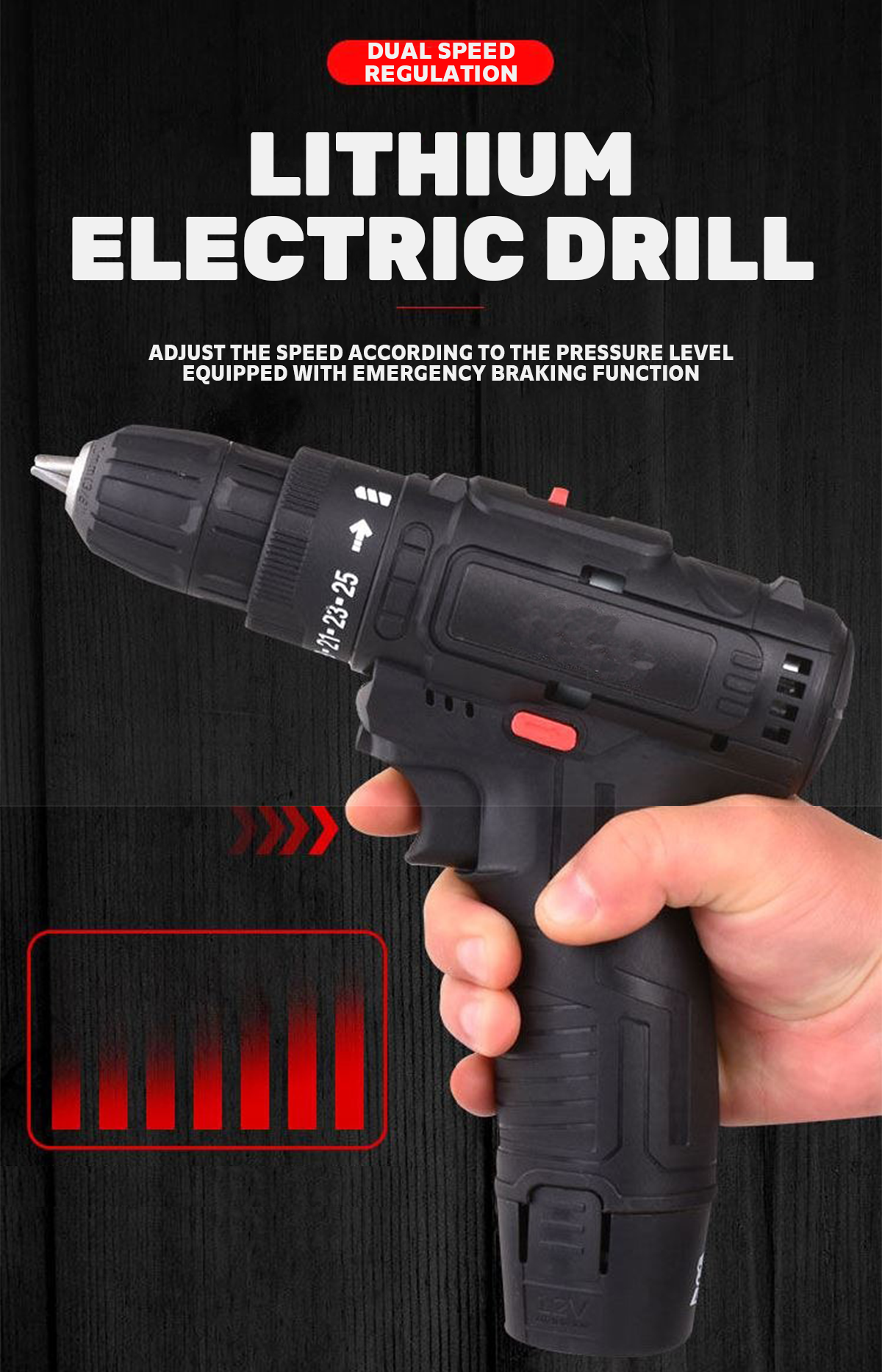 Cordless Drill Impact Power Drill Hammer Electric Screwdriver Drill ...