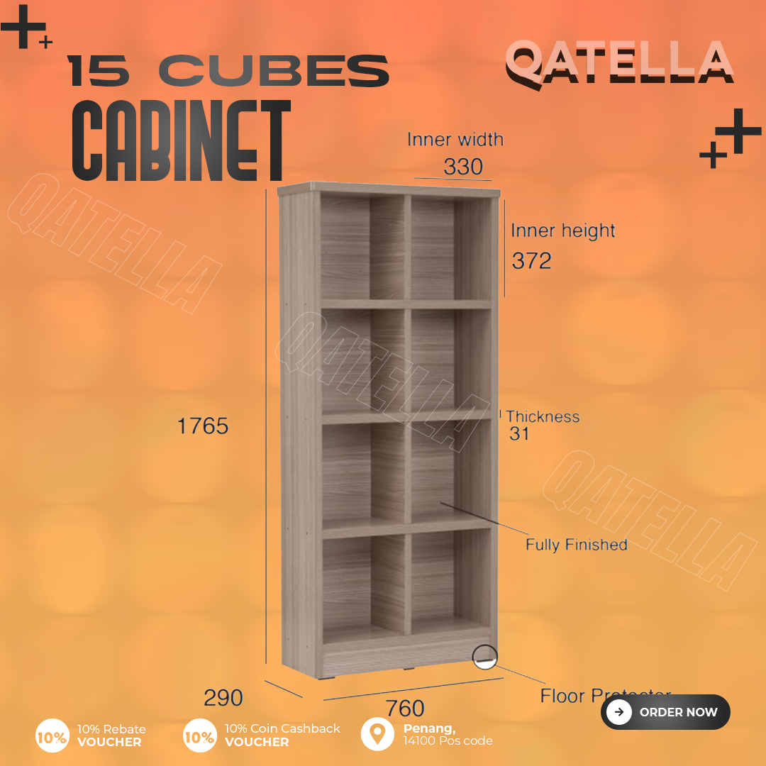 Qatella Brand -Exclusive 15 box File Cabinet Storage Display Cabinet ...