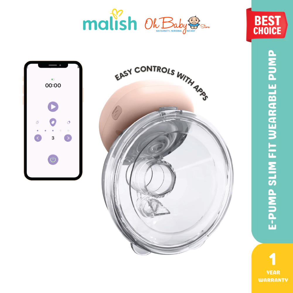 Malish E-Pump Slim Fit Wearable Handsfree Breast Pump with App Control ...