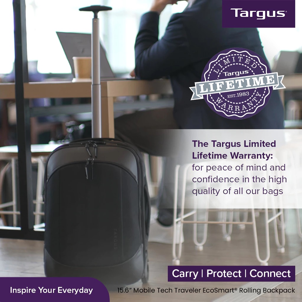 Targus 15.6” Mobile Tech Traveler EcoSmart Rolling Backpack - TBR040GL ...