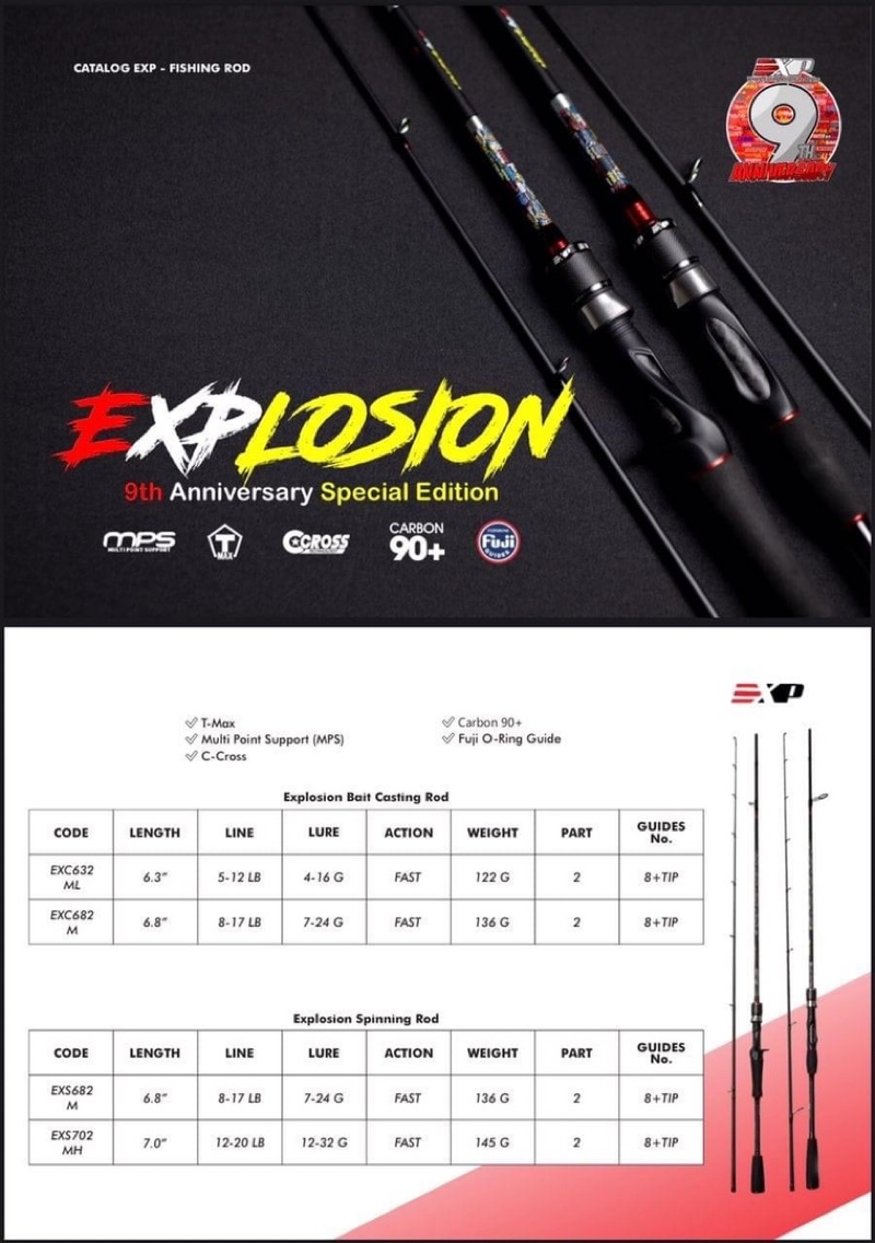 EXP EXPLOSION ROD 9th ANNIVERSARY LIMITED EDITION SPINNING ROD FISHING ...