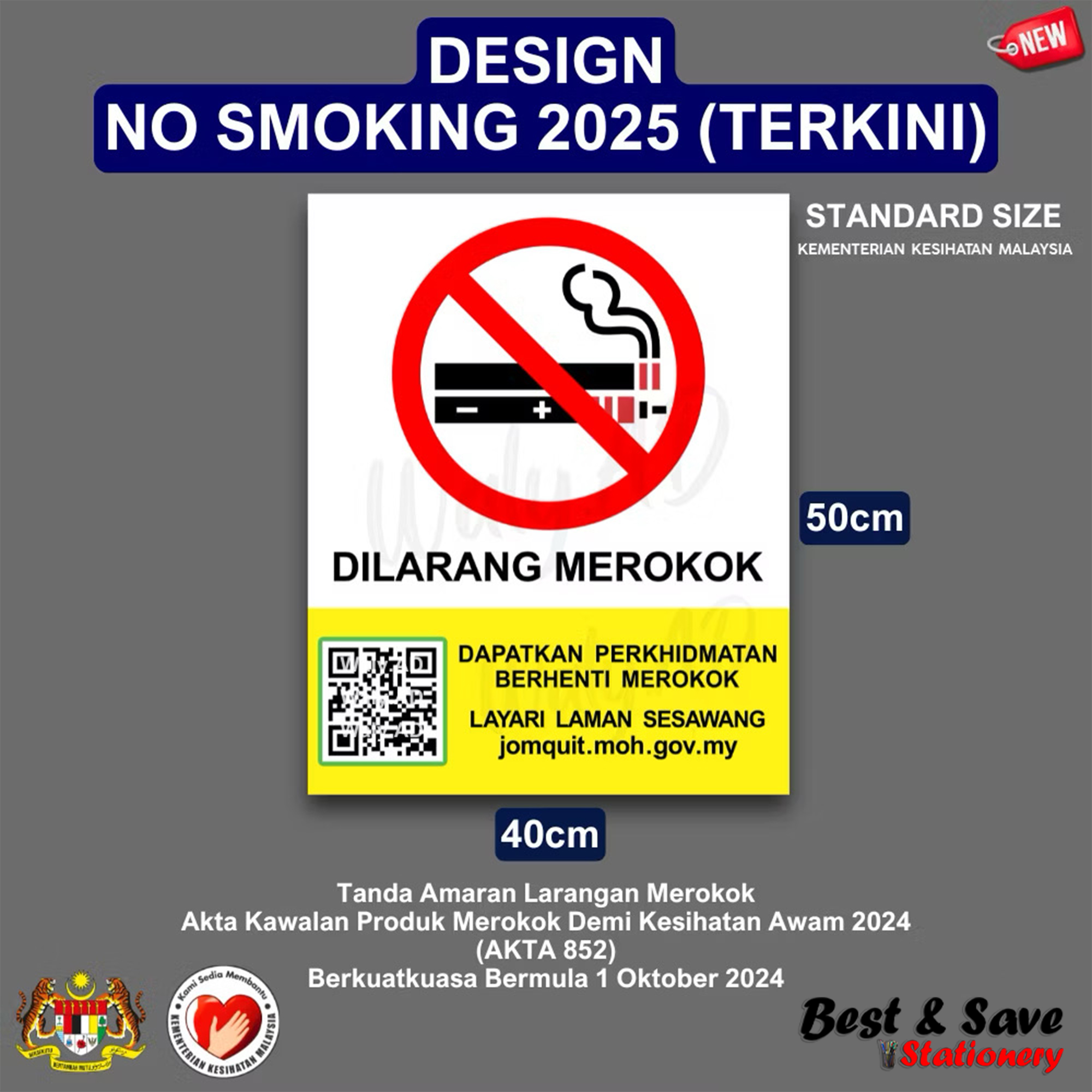( BEST & SAVE ) [Latest] No Smoking Sign /Dilarang Merokok🚭Papan Tanda ...