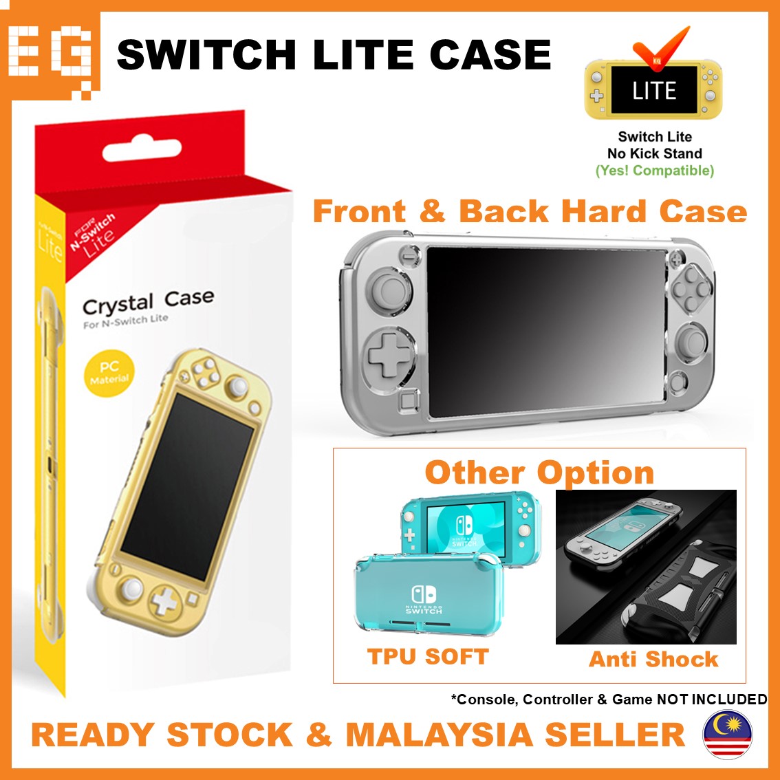 Nintendo Switch Lite Anti Shock Case Carbon Design Clear Hard Cover ...