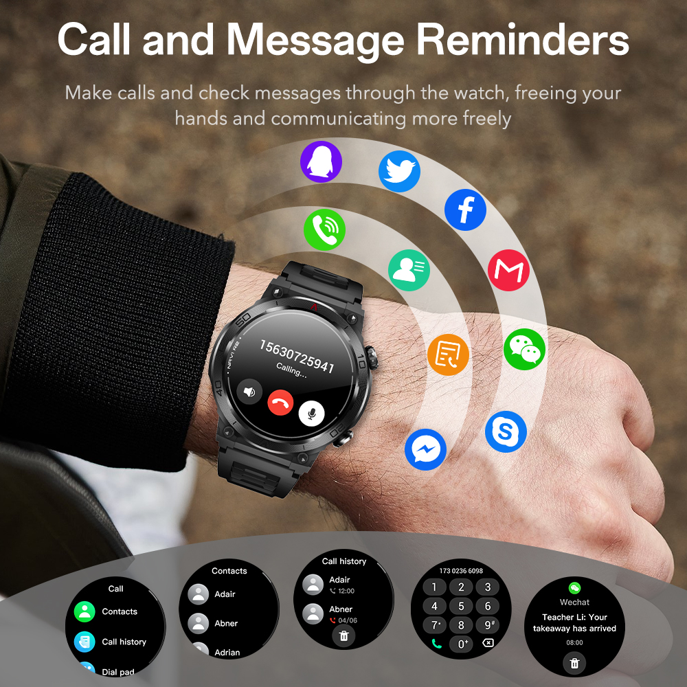 Aolon Navi R2 GPS Smart Watch 1.39" HD Display Compass 24-hour Health ...