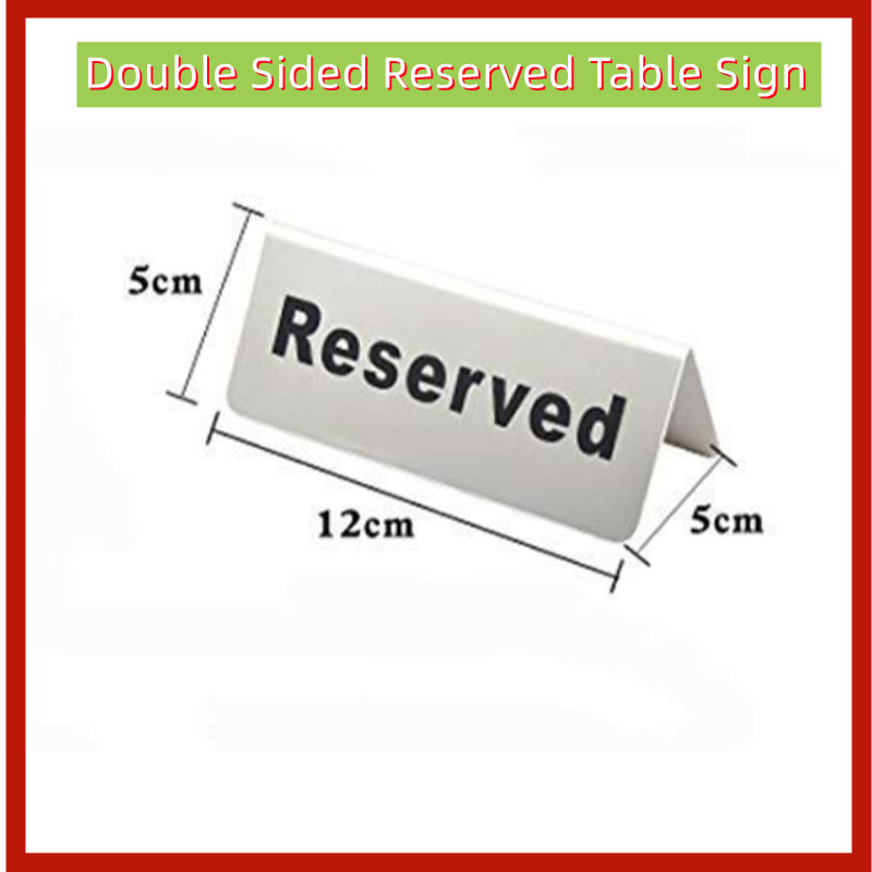Double Sided Reserved Restaurant Stainless Steel Table Sign Stainless ...