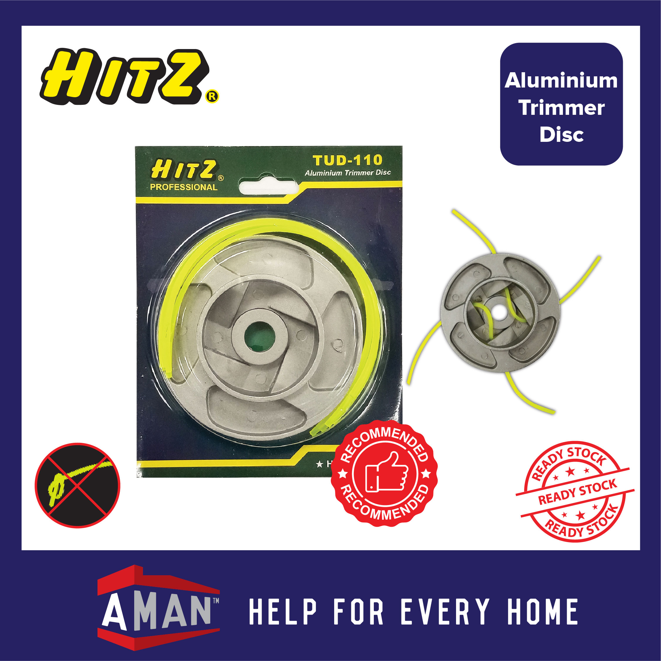 HITZ Aluminium Steel Trimmer Disc Grass Cutter Trimmer Line Cutting ...