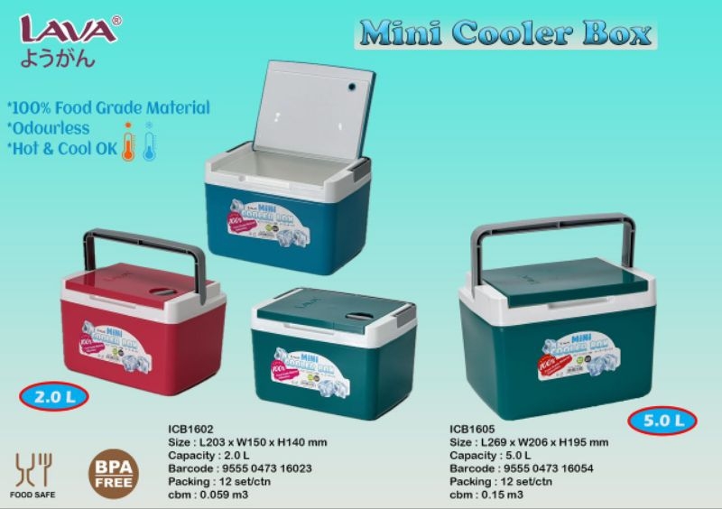 Lava Cooler Box 2L-20Liter Ice Box / Plus /Container Food Storage /tong ...