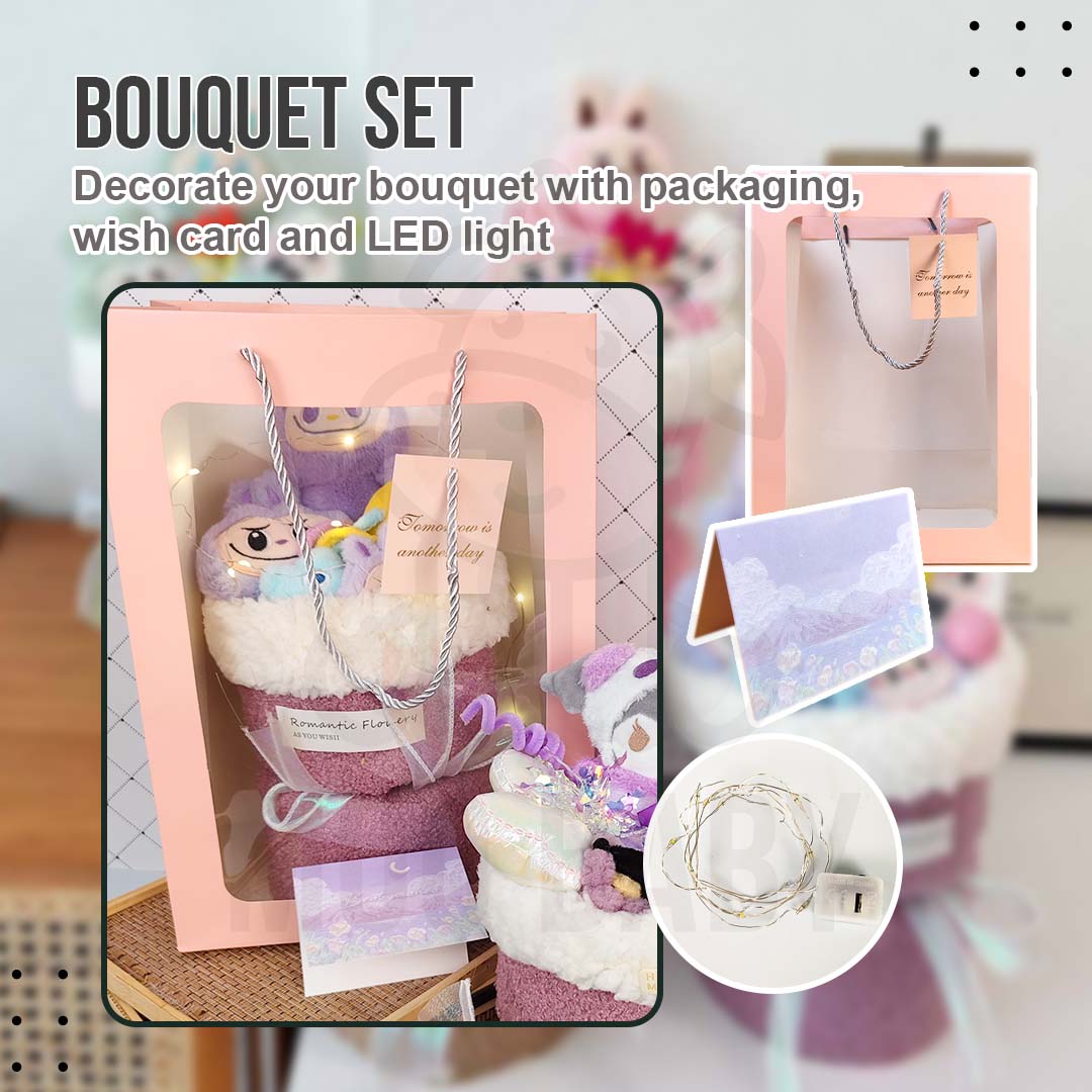 ⭐Moo Baby Labubu Bouquet Labubu Flower Graduation Bouquet Convo Hadiah ...