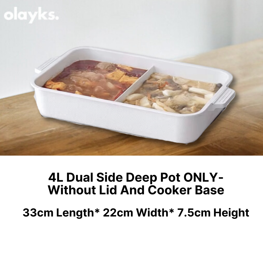 Olayks 4L Multifunction Electric Detachable Cooker OLK-MC01 Dual Side Deep Cooking Pot | Shopee ...