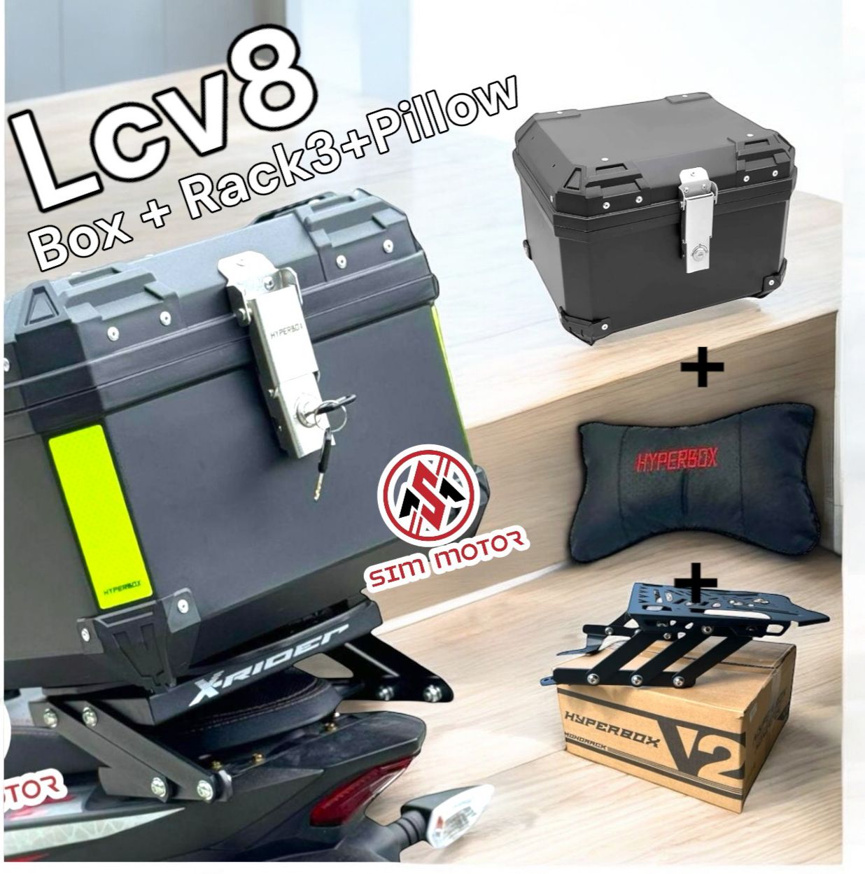 Top Box Abs 45l + Rack Full set Free Dapat Pillow + Rack . y15zr Y16zr ...
