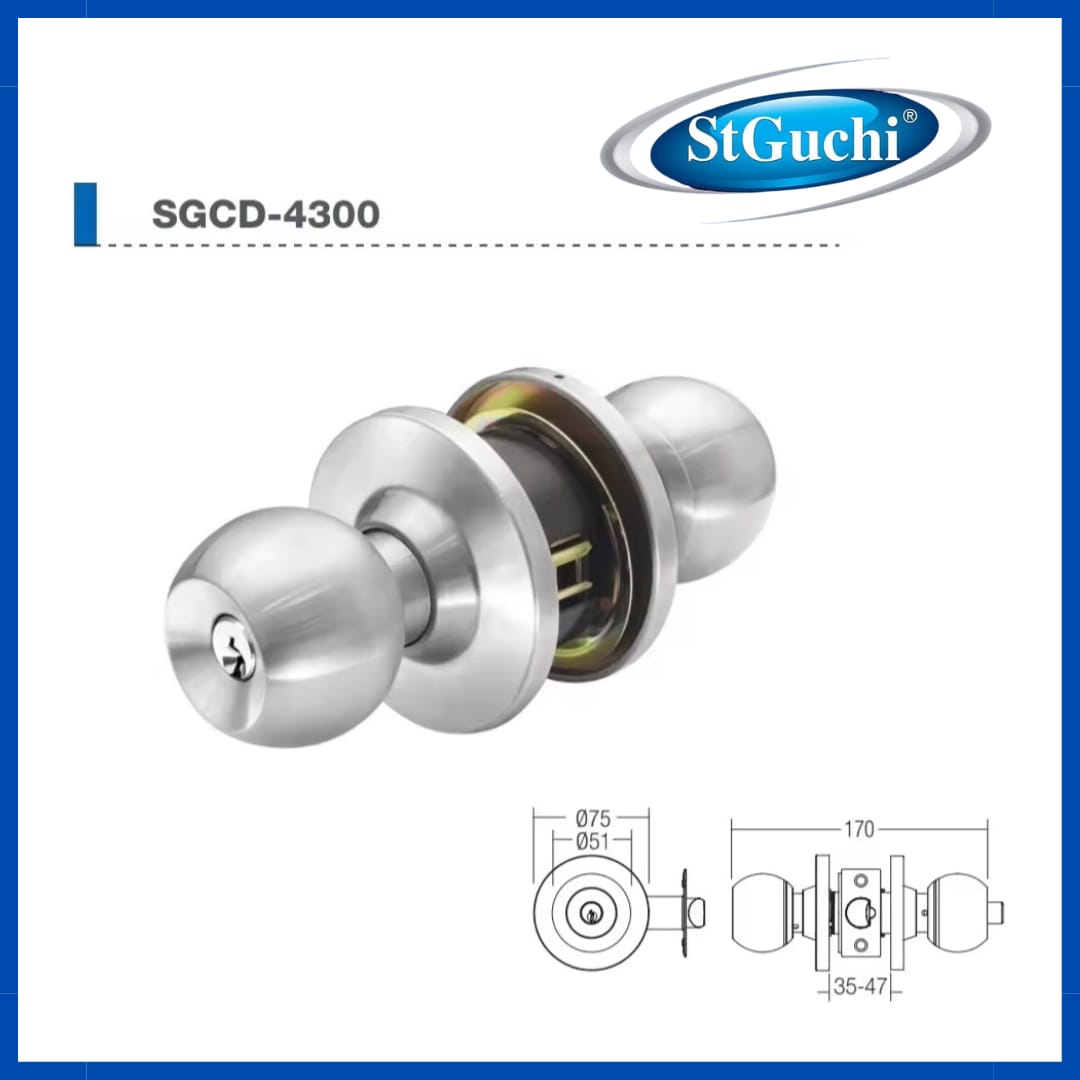 St Guchi Cylindrical Door Knob Lock Set SGCD 4300 | Tombol Pintu Bilik ...