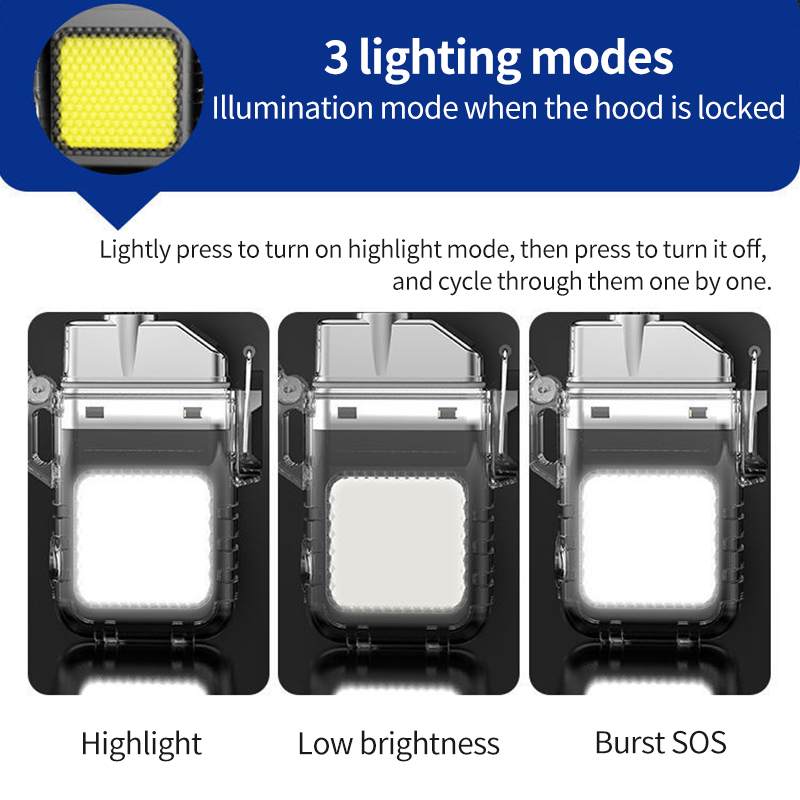LED lampu suluh Flashlight led light Glare COB Keychain Light USB Charg ...