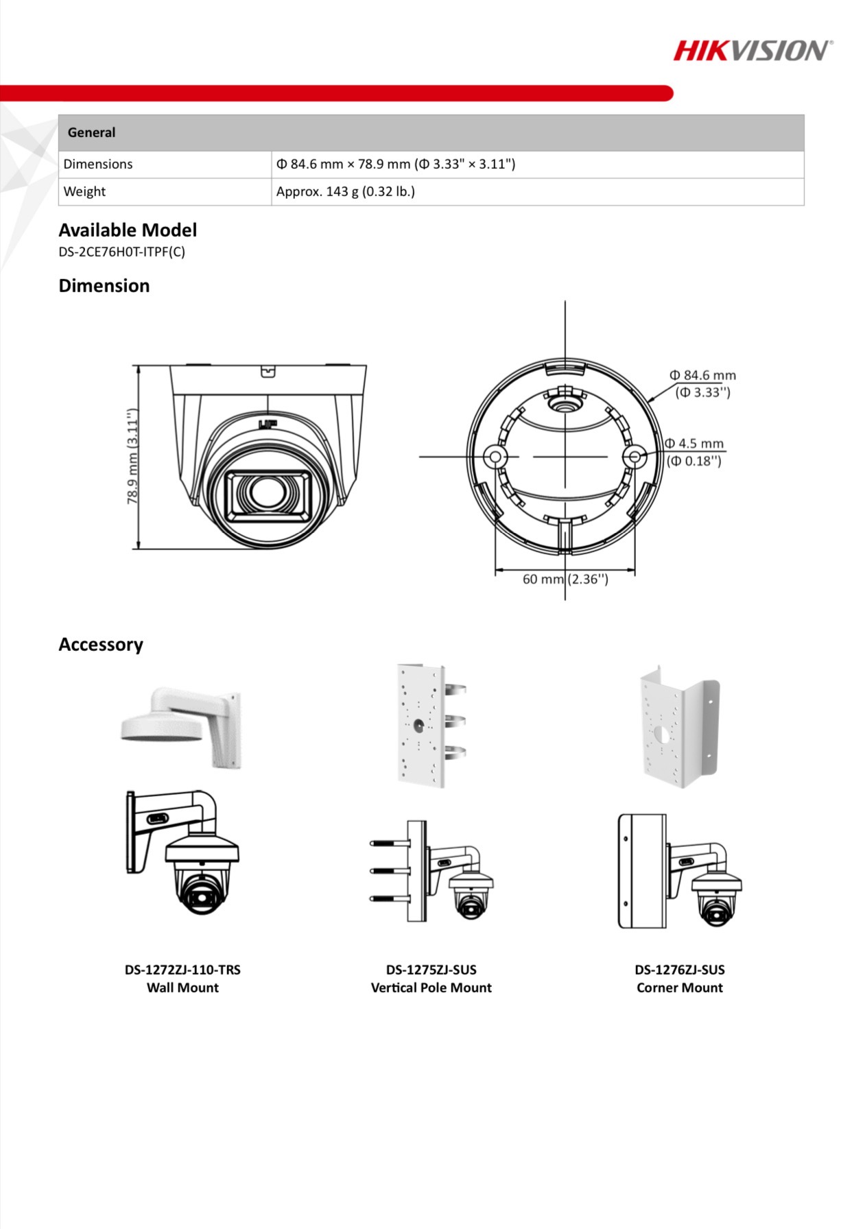 HIK HIKVISION 5MP 3K 1920P HD Indoor IR INFRARED Dome 2.8MM 3.6MM TVI 5 ...