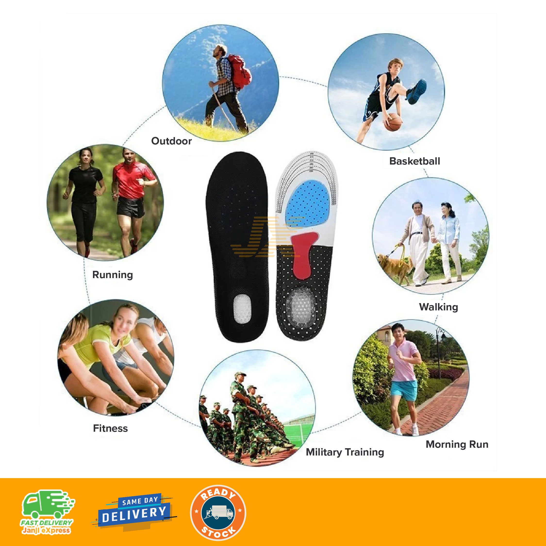 Orthotic Insole Arch Support Flatfoot Running Insoles for Shoes Sole ...