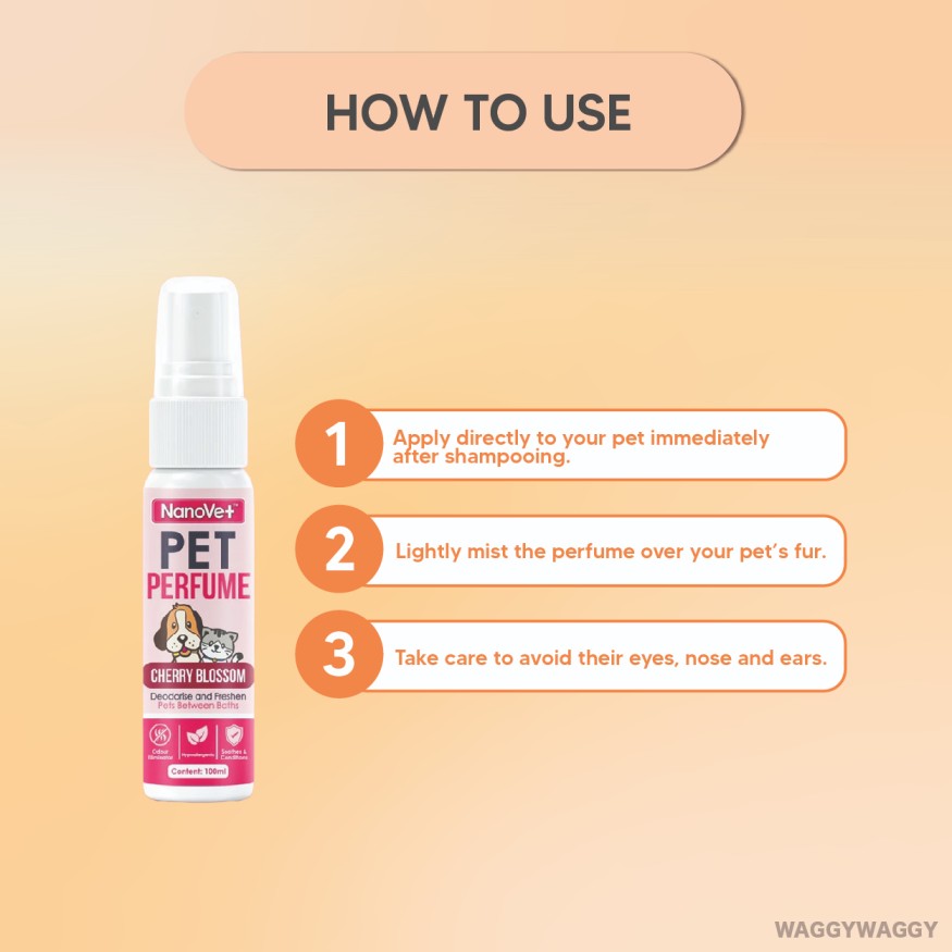 WaggyWaggy Nanovet Pet Perfume Spray 100ML Cat Dog Baby Powder Cherry ...