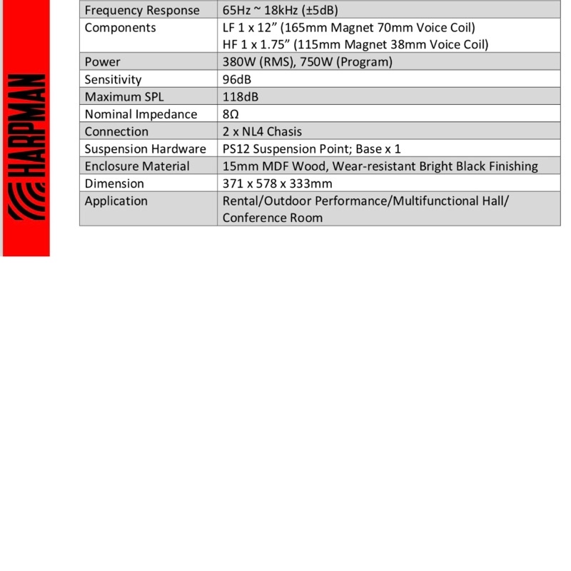 [1 Unit] Harpman PS12 12'' 380W 8 Ohm Two Way Stage Passive Speaker 12 Inch | Shopee Malaysia