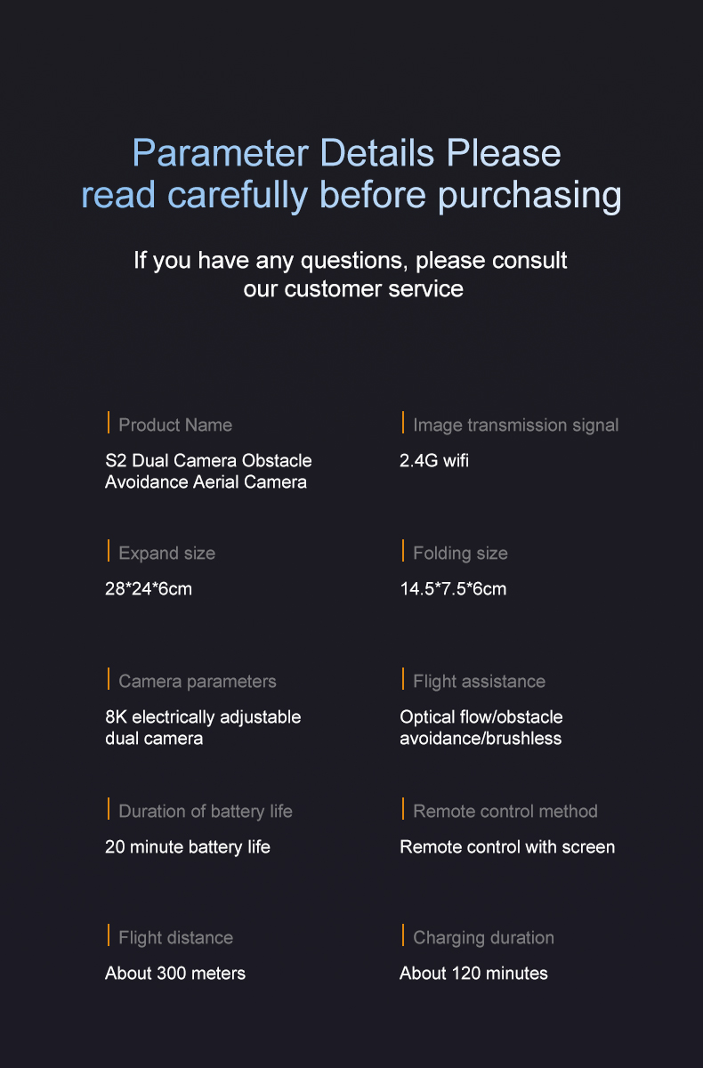 S2 PRO With Screen Remote Control Four-sided Obstacle Avoidance Dual-lens WIFI Professional ...