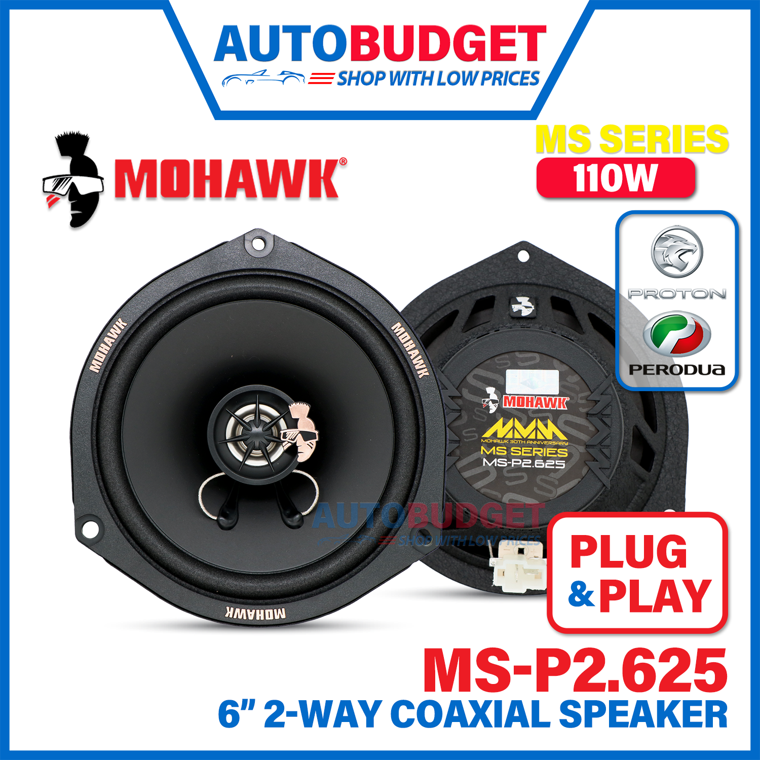 Mohawk Car Speaker Combo Set MS Plug & Play Speaker Kereta 6" Speaker OEM Car Speaker PNP ...