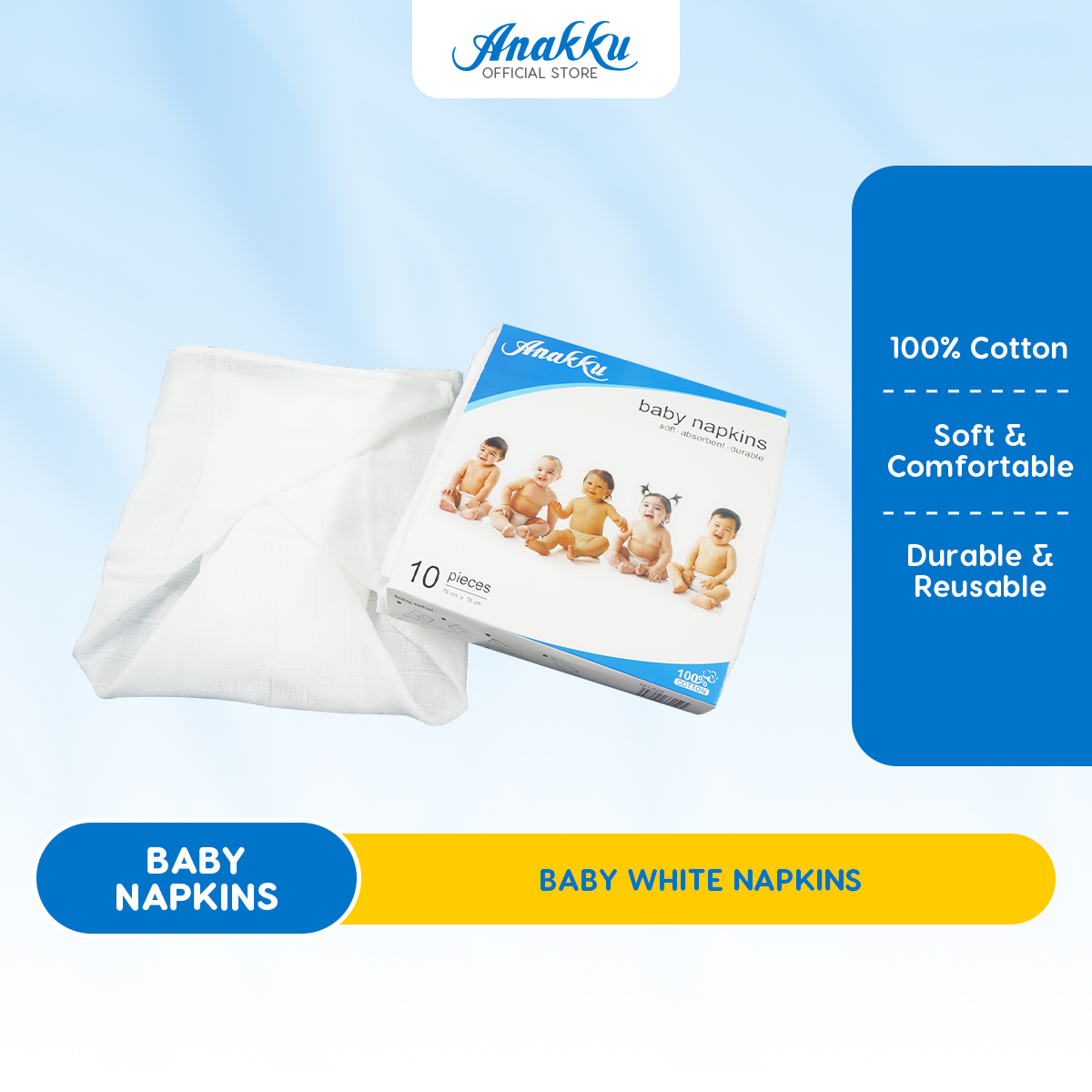 Anakku White Napkin (10 Pcs) 121-620 | Shopee Malaysia