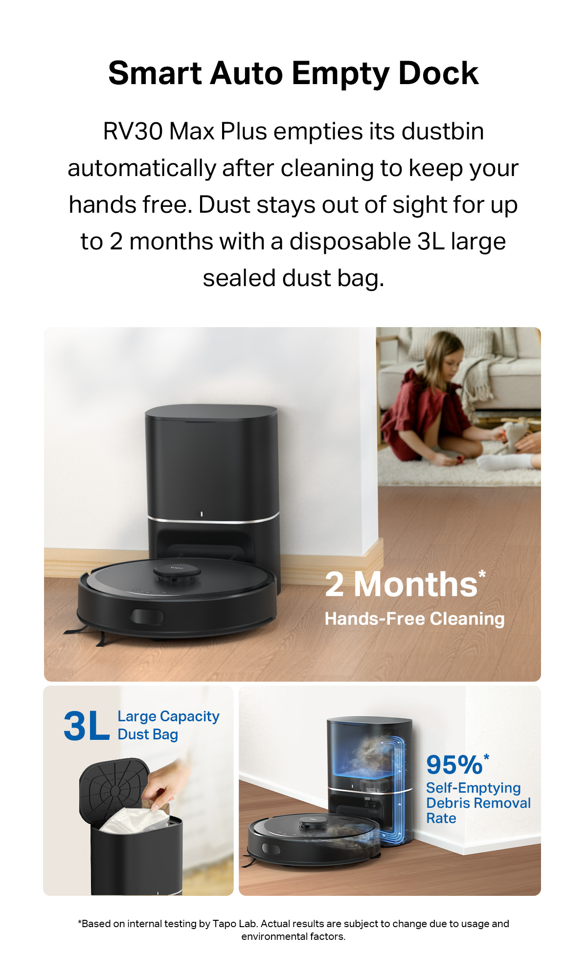 TP-Link Tapo RV30 Max Plus 5300Pa Robot Vacuum Cleaner LiDAR+IMU ...