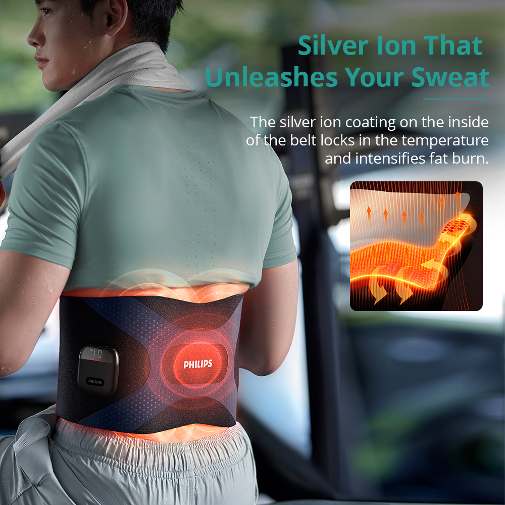 Philips Slimming Exercise Belt Waist Trainer Massager EMS Heated bekung ...