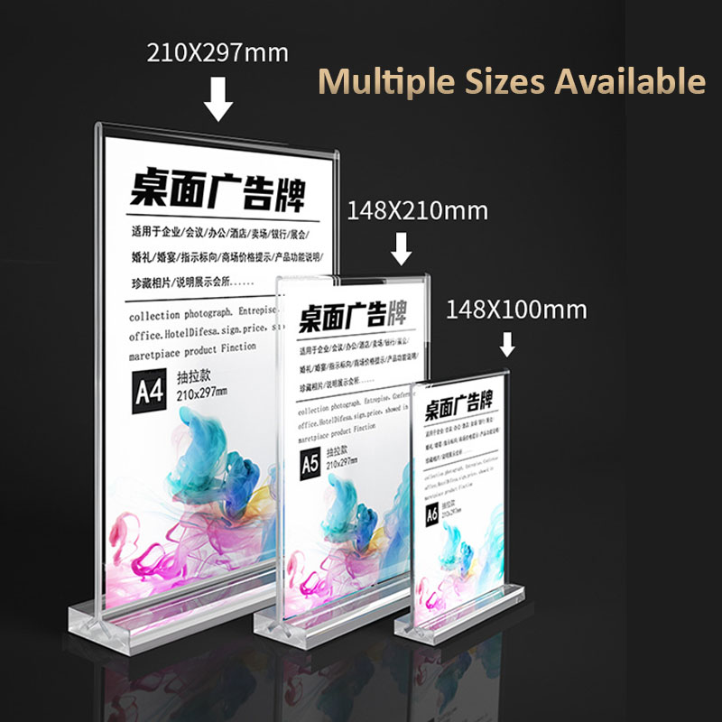 A4 A5 A6 Size T-Shape Acrylic Stand Card Holder Display Stand | Shopee ...