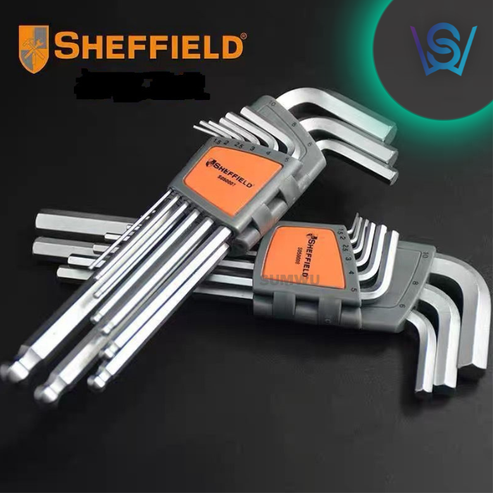 SHEFFIELD Extra Long Arm Ball Point / Torx / Hex Key Set (SAE/Metric ...