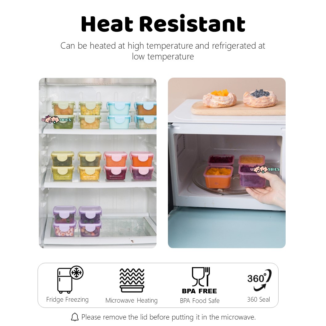 👶🏻Woobbies Baby Food Box Snack Milk Powder Storage Cups Container ...