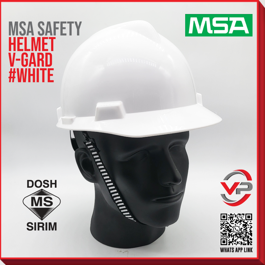 MSA V-GARD CAP SAFETY HELMET |HDPE|4 POINT FAS-TRAC RATCHET SUSPENSION ...