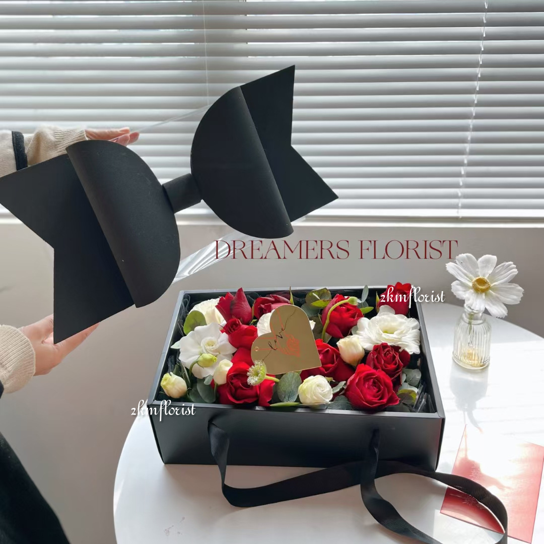 BIG RIBBON BOX Korean PVC mother day Korean Fruits box flower Cake box ...