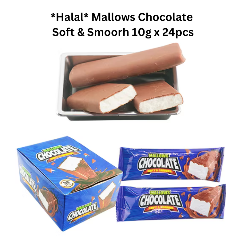 *Halal* Mallows Chocolate Soft & Smoorh 10g x 24pcs | Shopee Malaysia