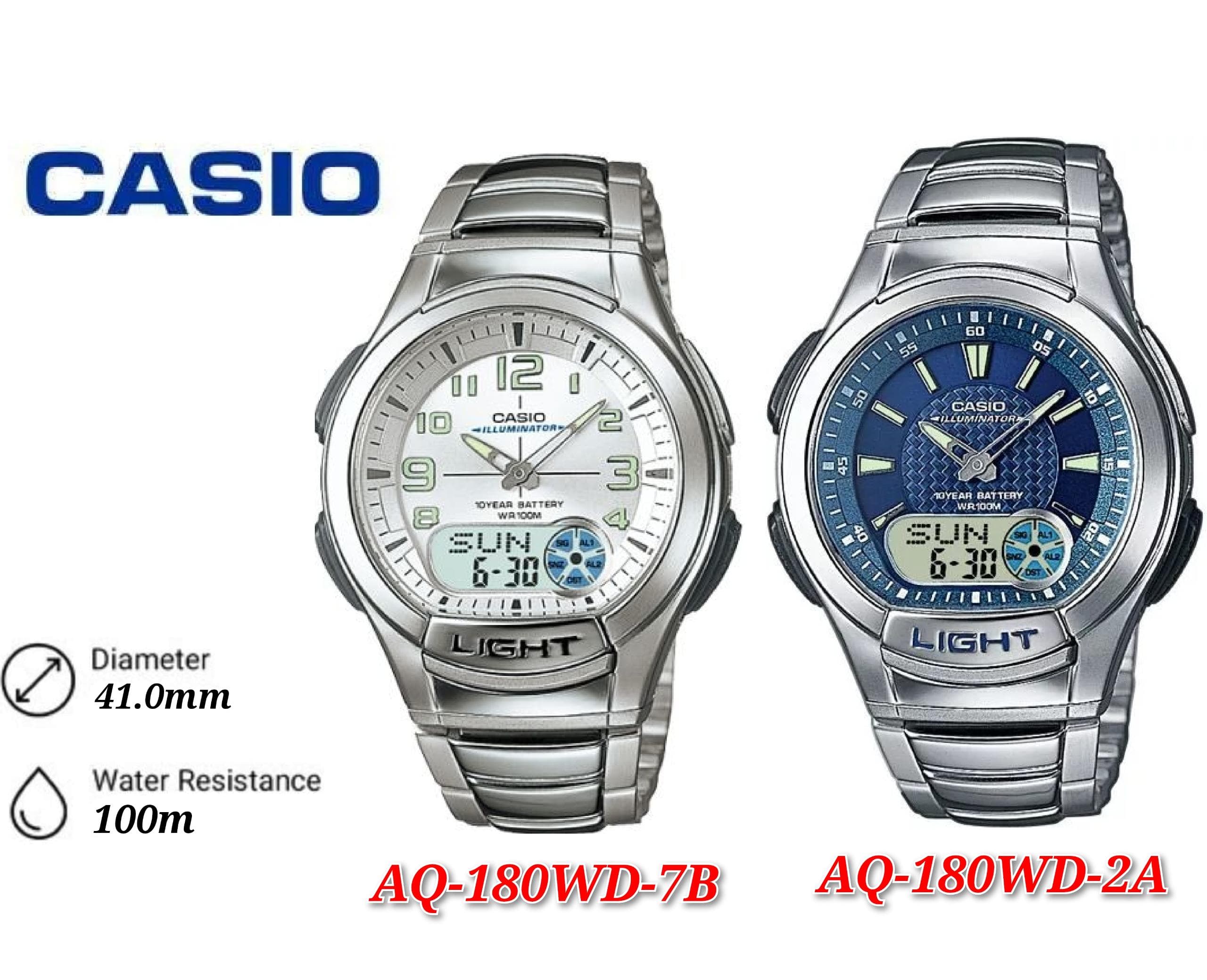 Casio AQ-180WD Analog Digital Men Watch | Shopee Malaysia