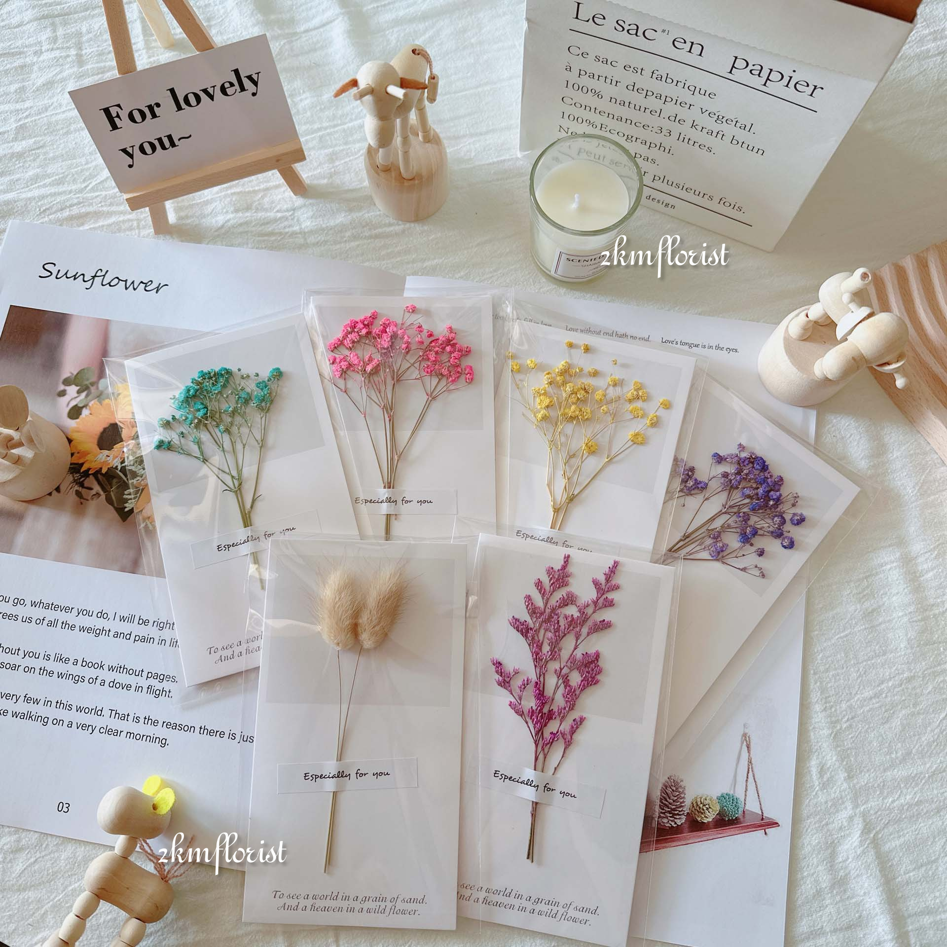 (32PCS) DRIED FLOWER CARD Love Kad Hati Kad Ucapan Gift Greeting Best ...