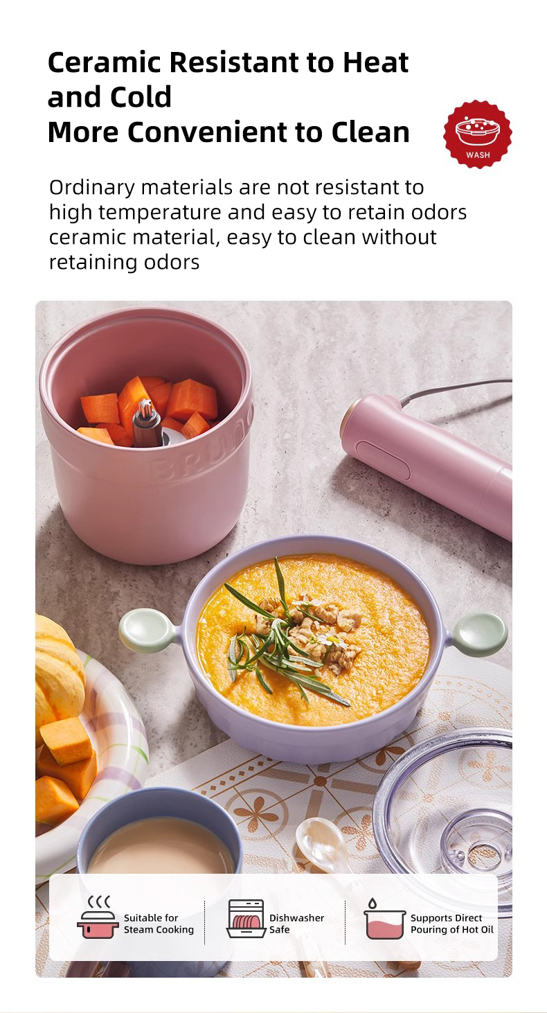 BRUNO Ceramic Meat Grinder Baby Food Processor Home Cooking Condiment ...