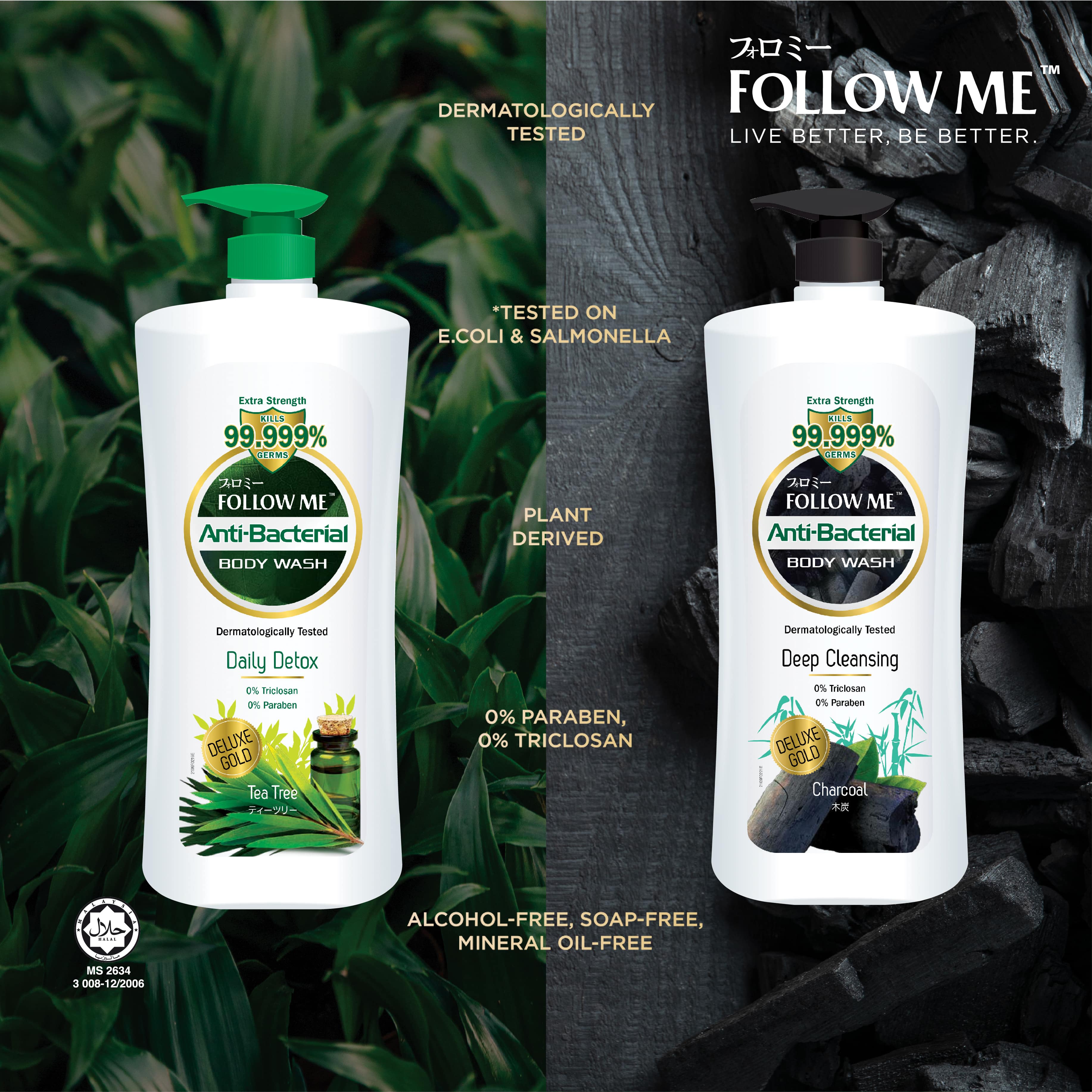 Follow Me Anti-Bacterial Body Wash (Charcoal Deep Cleansing) 950ml ...
